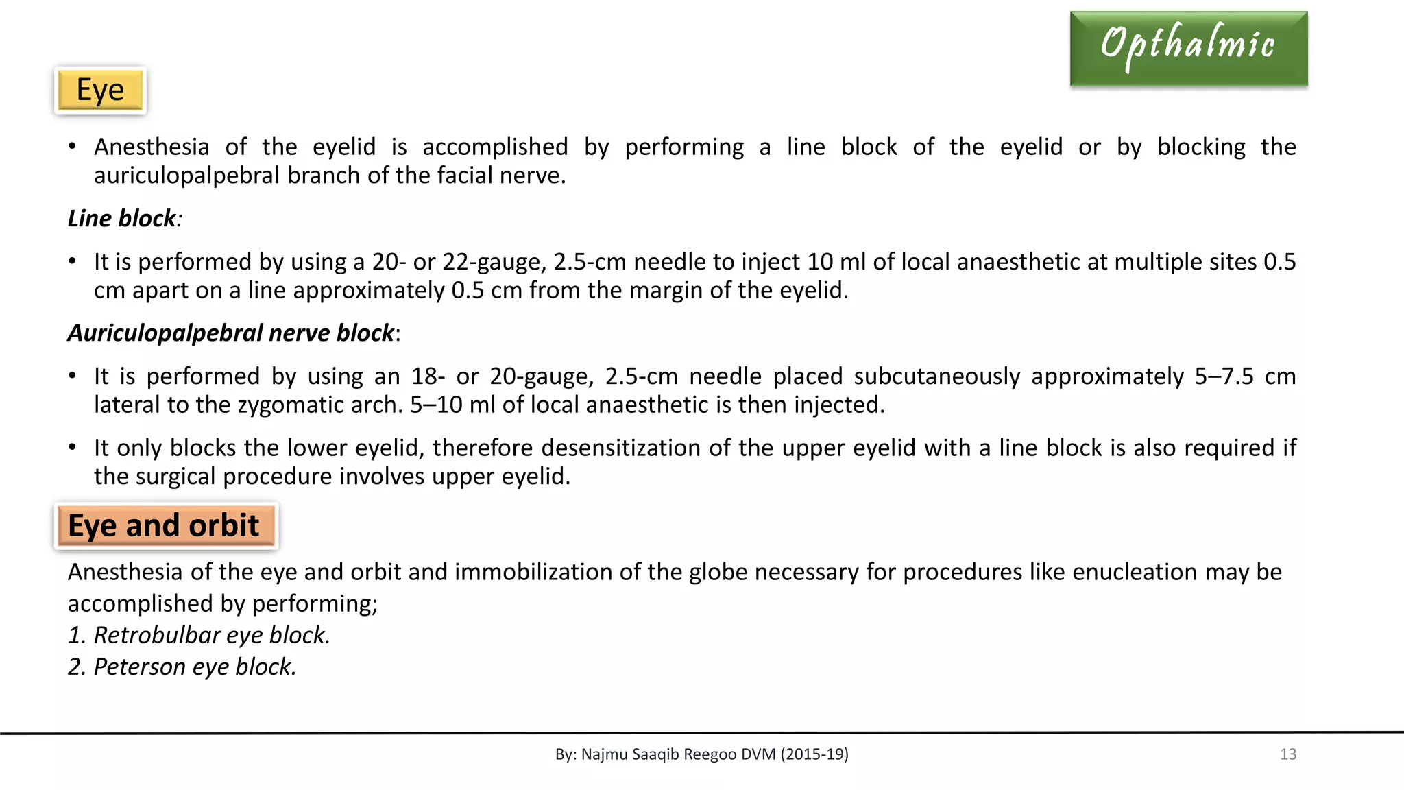 Nerve blocks and dehorning- By: Dr. Najmu Saaqib Reegoo DVM | PDF