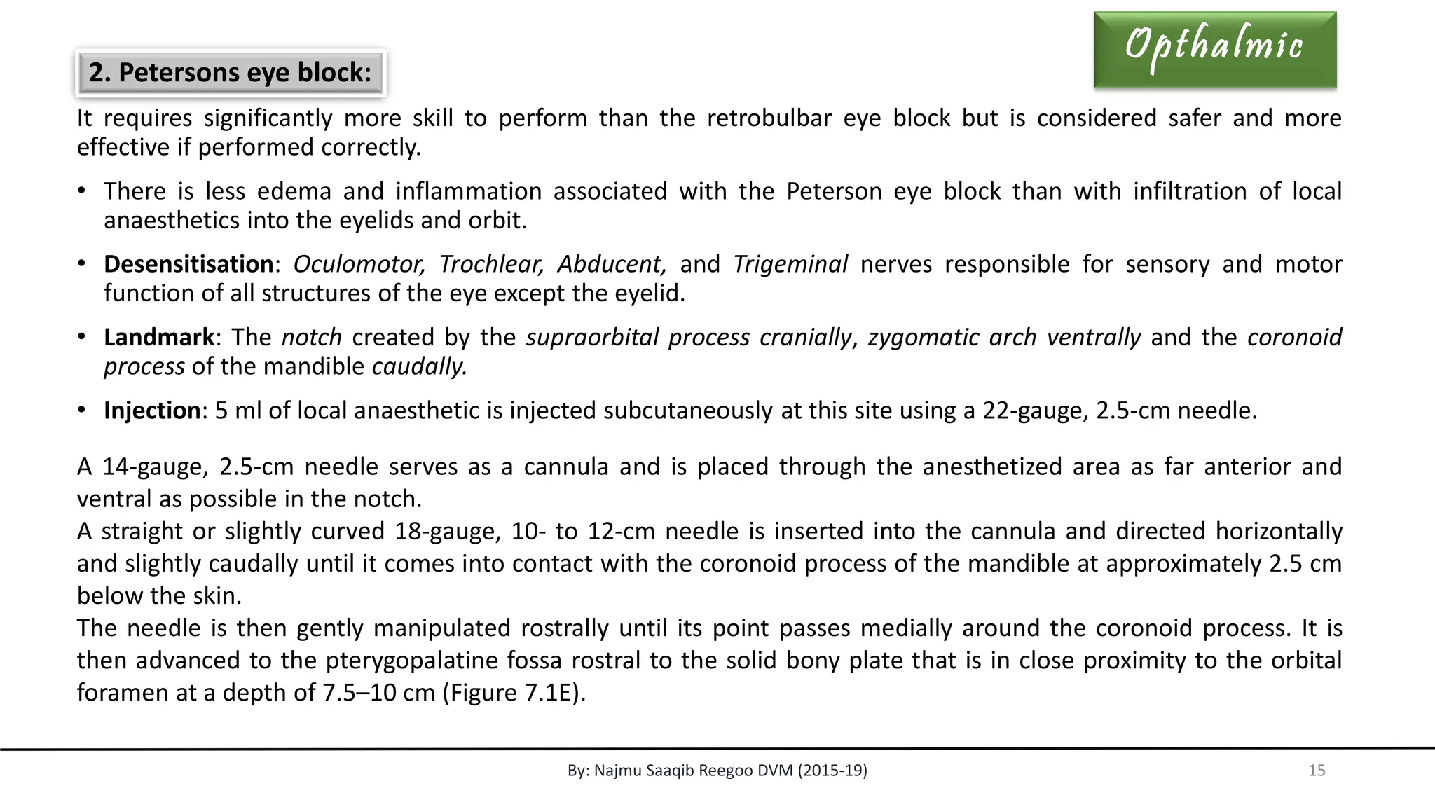 Nerve blocks and dehorning- By: Dr. Najmu Saaqib Reegoo DVM | PDF