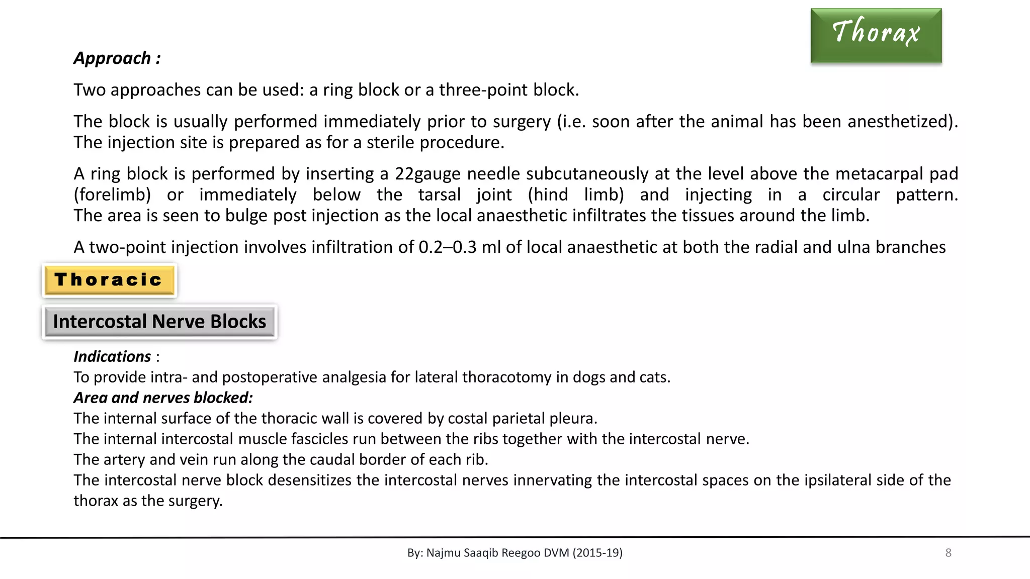 Nerve blocks and dehorning- By: Dr. Najmu Saaqib Reegoo DVM | PDF