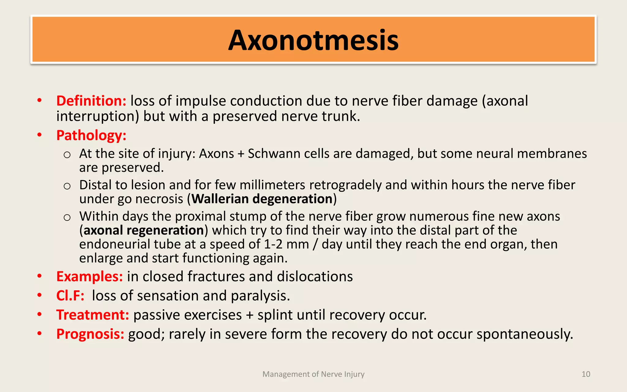 Management of Nerve Injury | PPTX