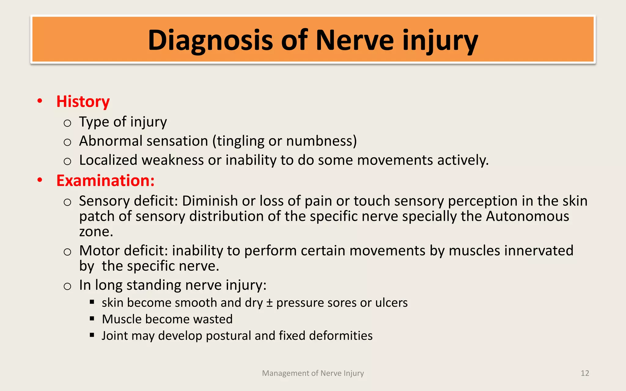 Management of Nerve Injury | PPTX