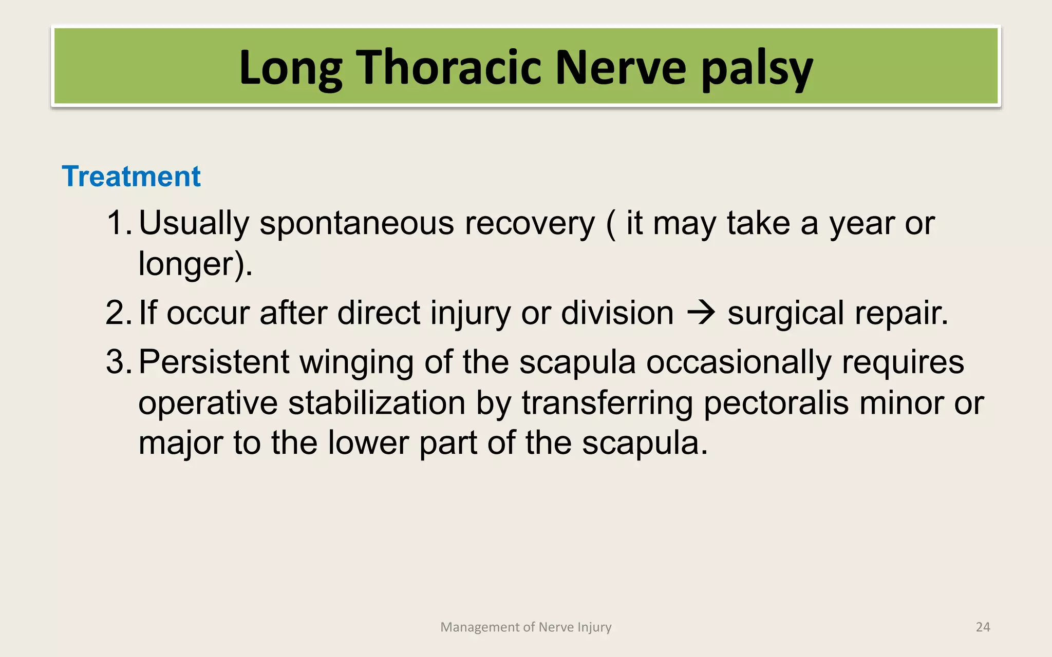 Management of Nerve Injury | PPTX