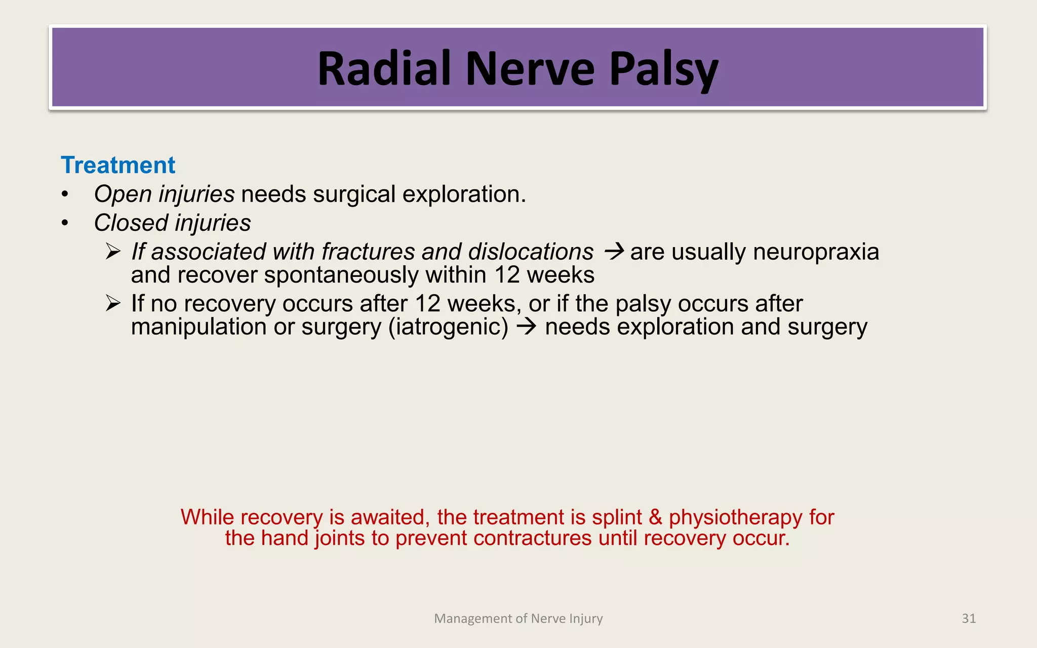 Management of Nerve Injury | PPTX