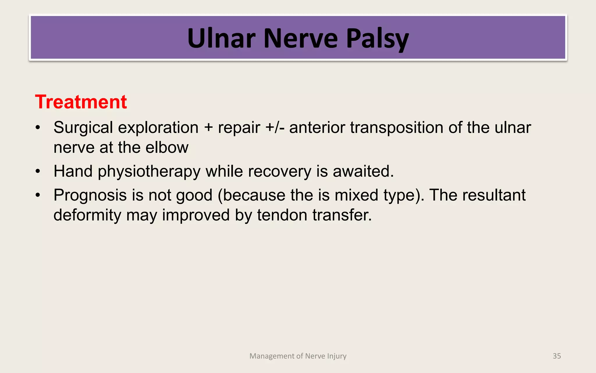 Management of Nerve Injury | PPTX