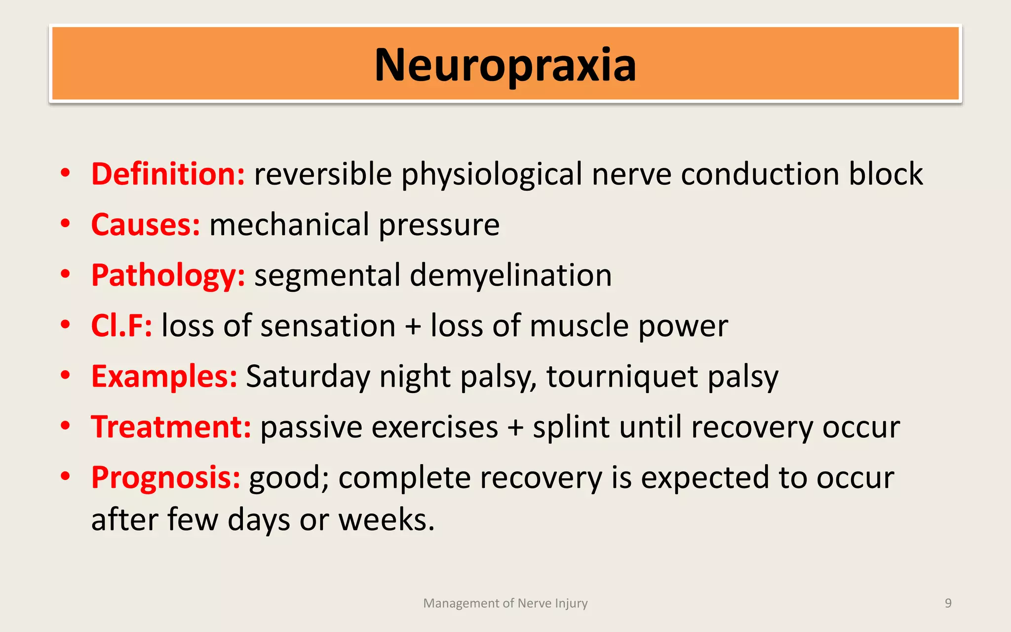 Management of Nerve Injury | PPTX