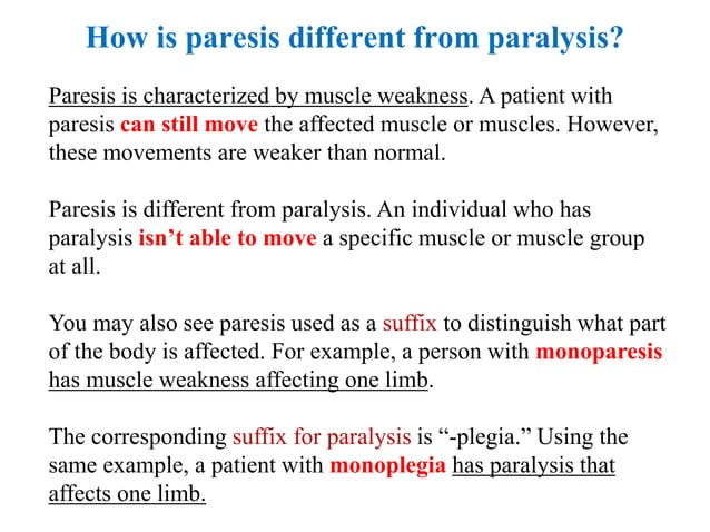 Nerves-Paralysis and Paresis.pptx | Brain and Nervous System Disorders ...