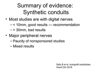Nerve substitutes and advances in nerve reconstruction | PPT
