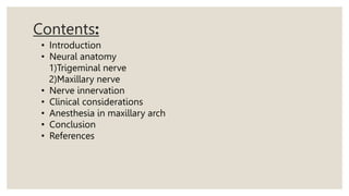 Nerve supply and anesthesia in maxillary arch.pptx