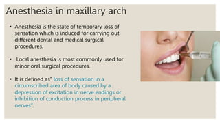 Nerve supply and anesthesia in maxillary arch.pptx