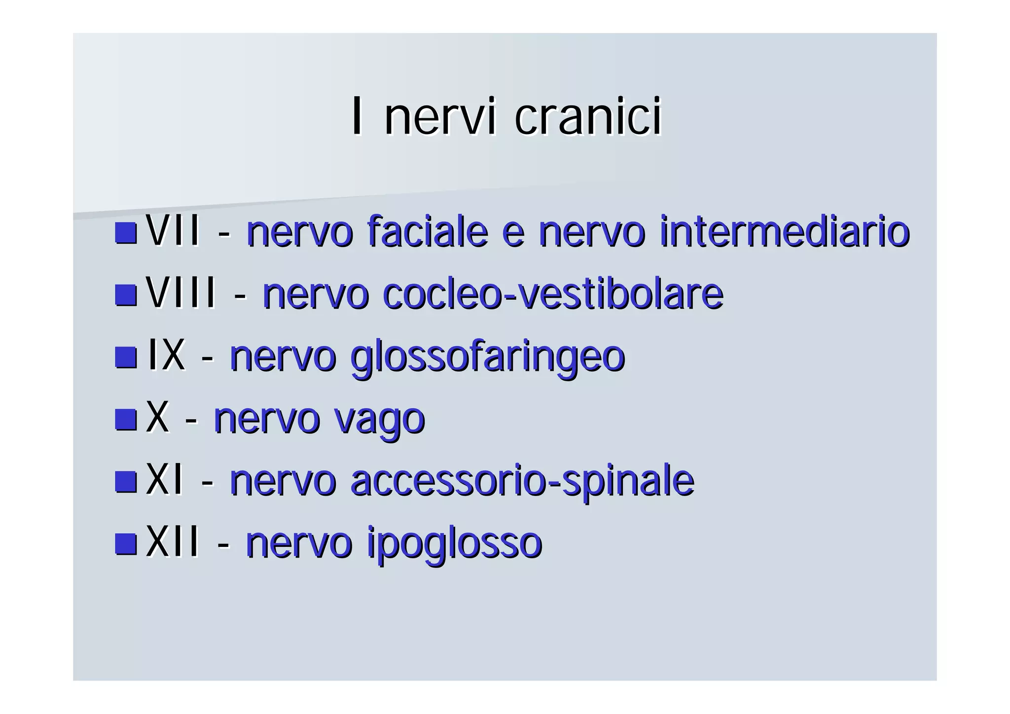 Nervi cranici | PDF