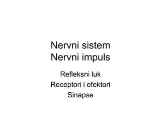 Nervni sistem nervni impuls | PPT