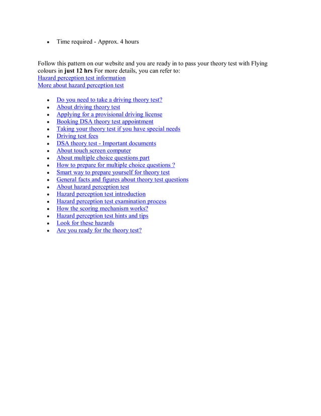 Few tips to pass DSA driving test | PDF