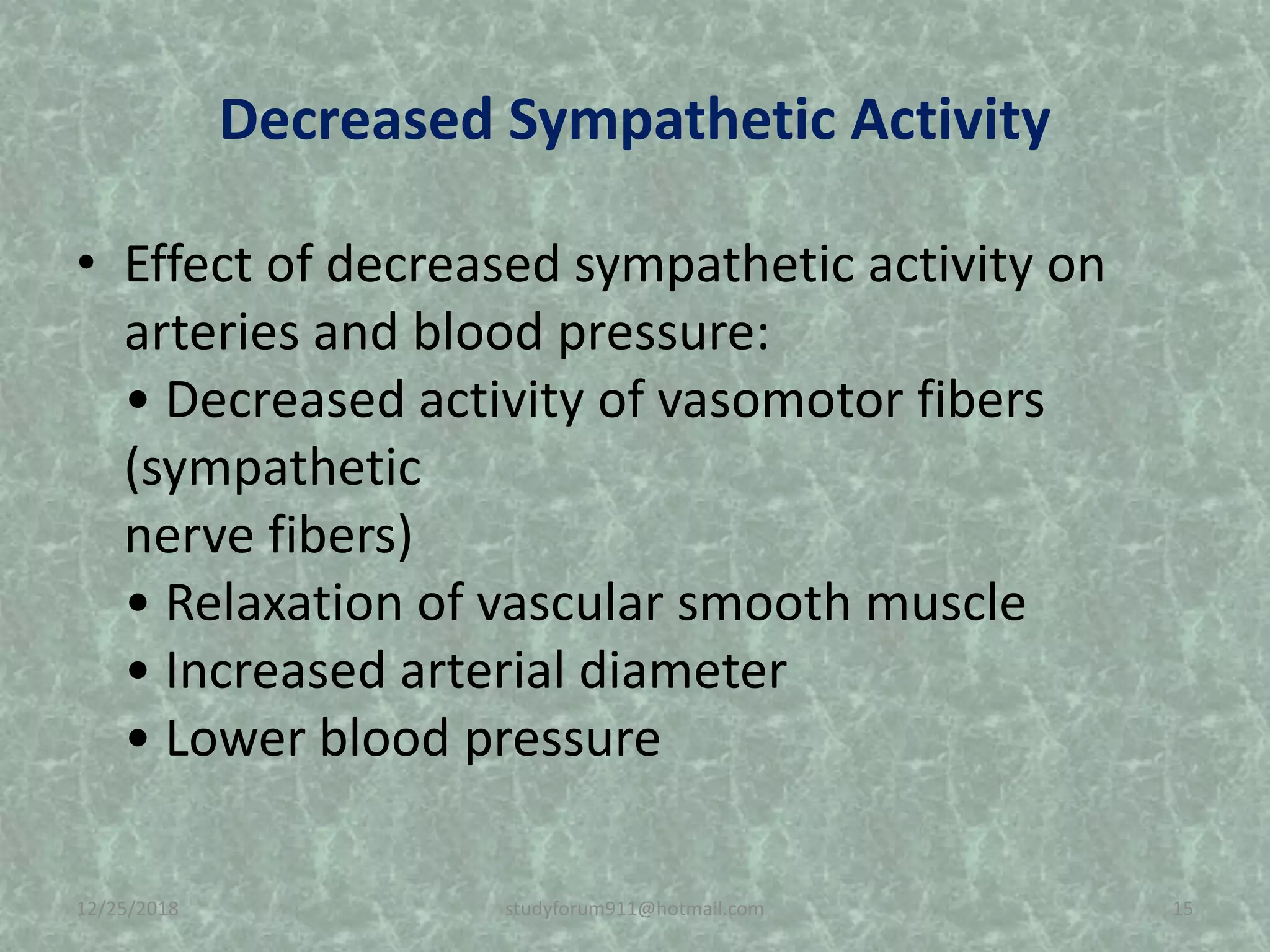 Nervous control of blood vessels regulation of arterial pressure | PPTX