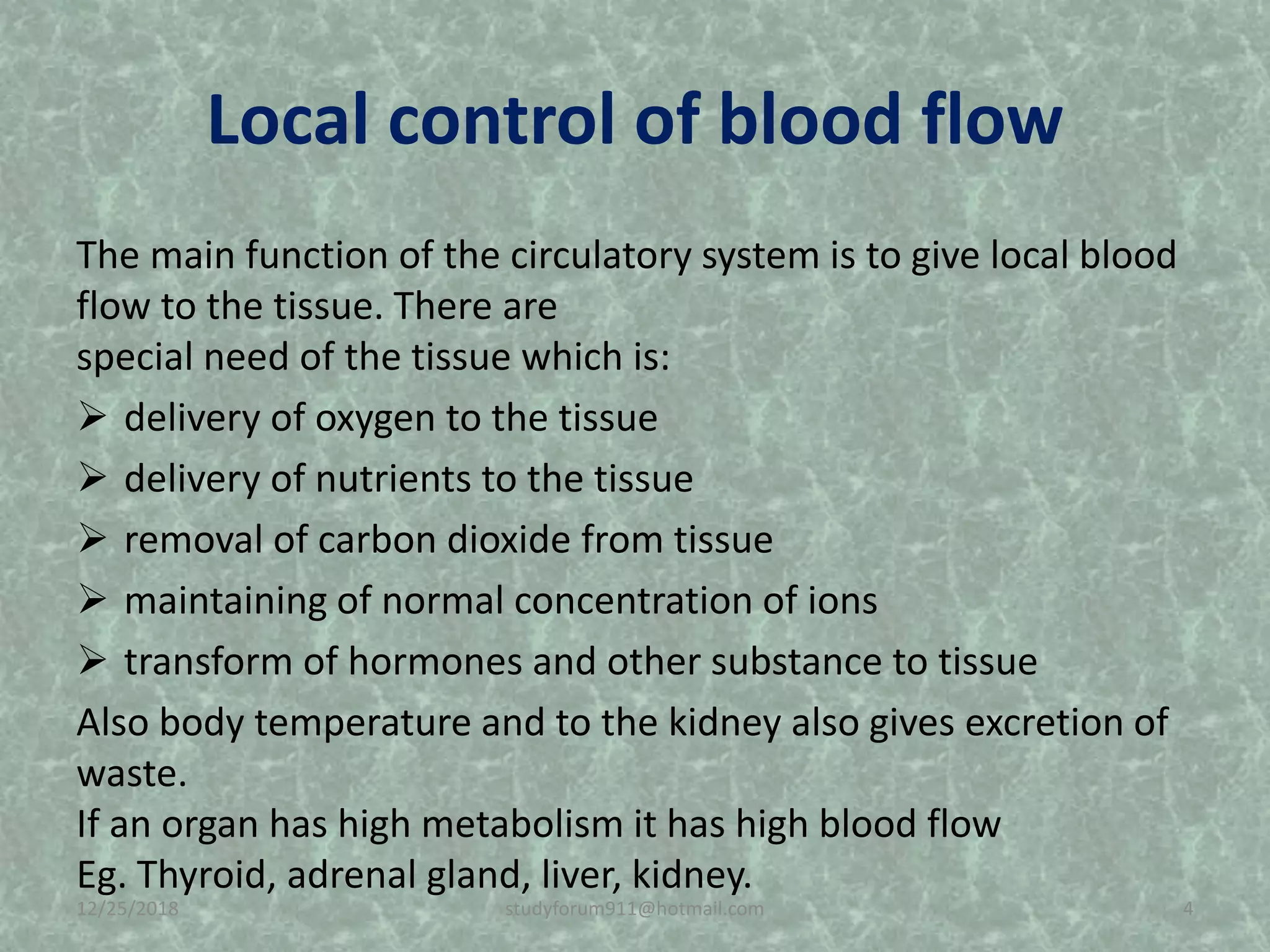Nervous control of blood vessels regulation of arterial pressure | PPTX