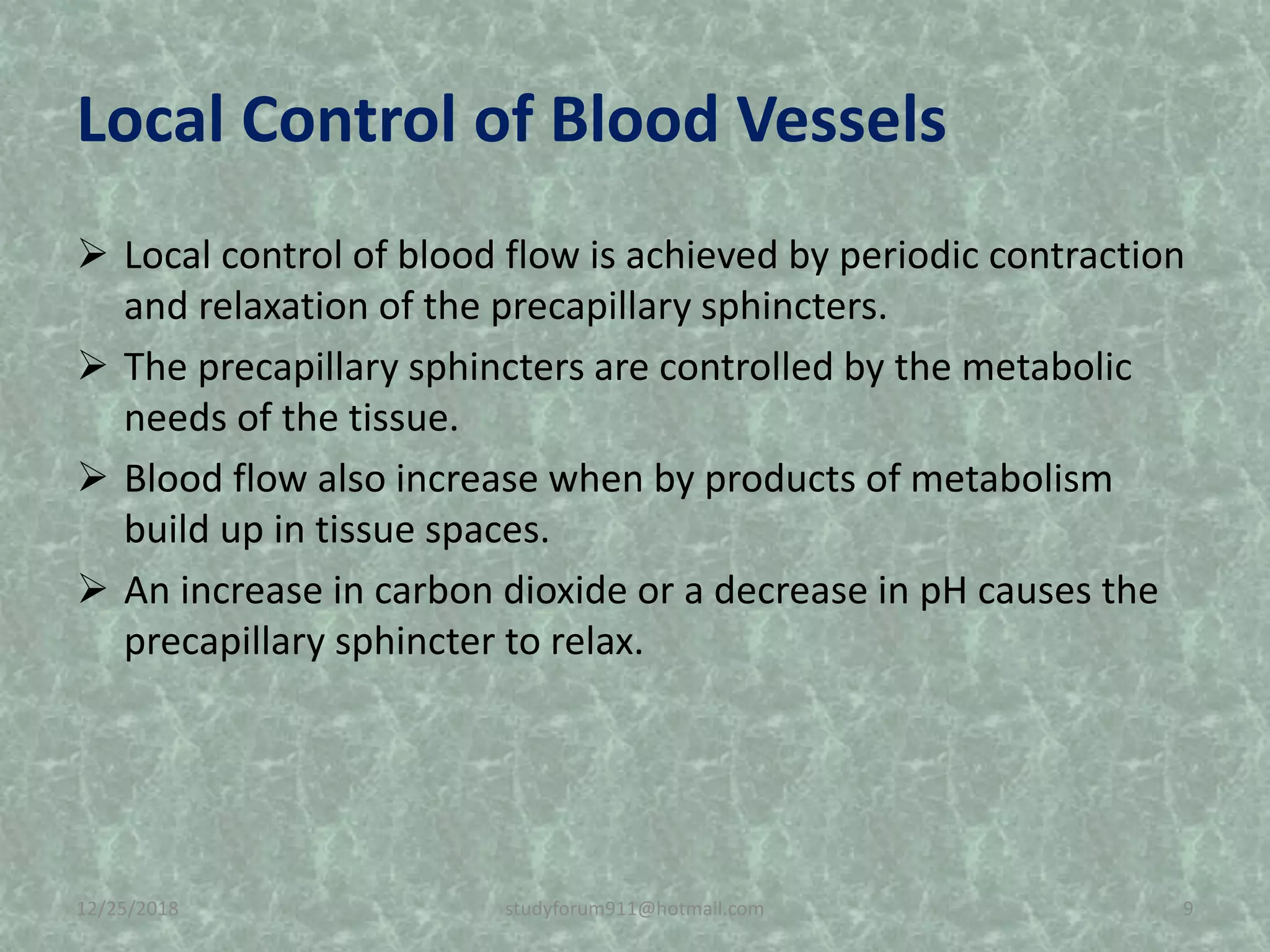 Nervous control of blood vessels regulation of arterial pressure | PPTX