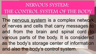 NERVOUS SYSTEM INTRODUCTION - SCIENCE 10 | PPTX