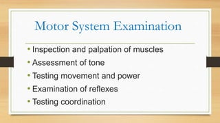 Nervous system exam part 2 | PPTX