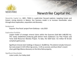 October 2011 Newstrike Capital Corporate Presentation | PPT