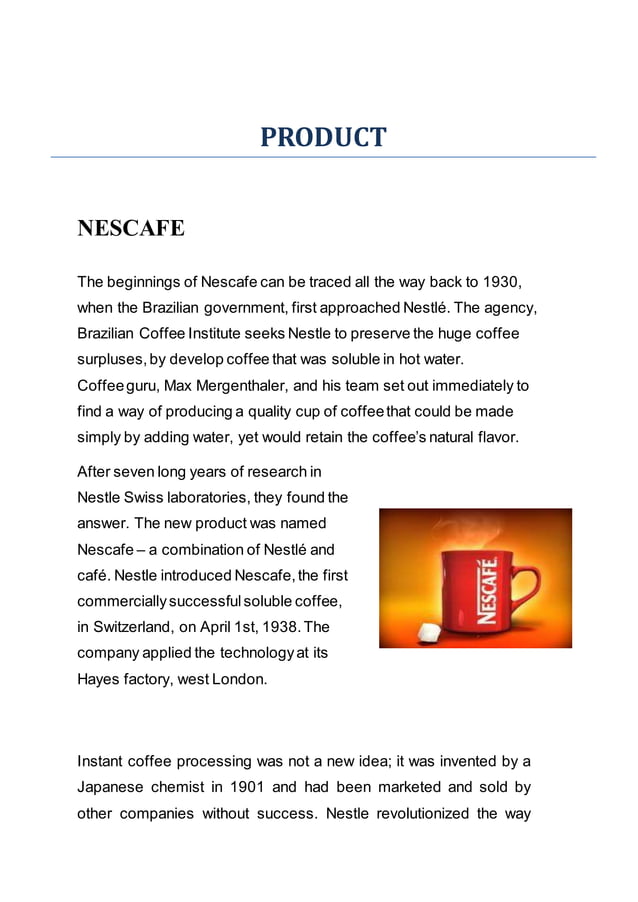 Nescafe 4 Ps of marketing mix and consumer research | DOCX