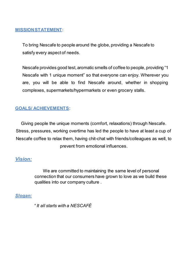 Nescafe 4 Ps of marketing mix and consumer research | DOCX