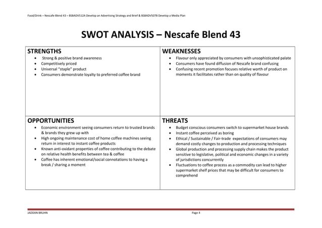 Nescafe Blend 43 - Advertising, Media & Creative Brief | DOC