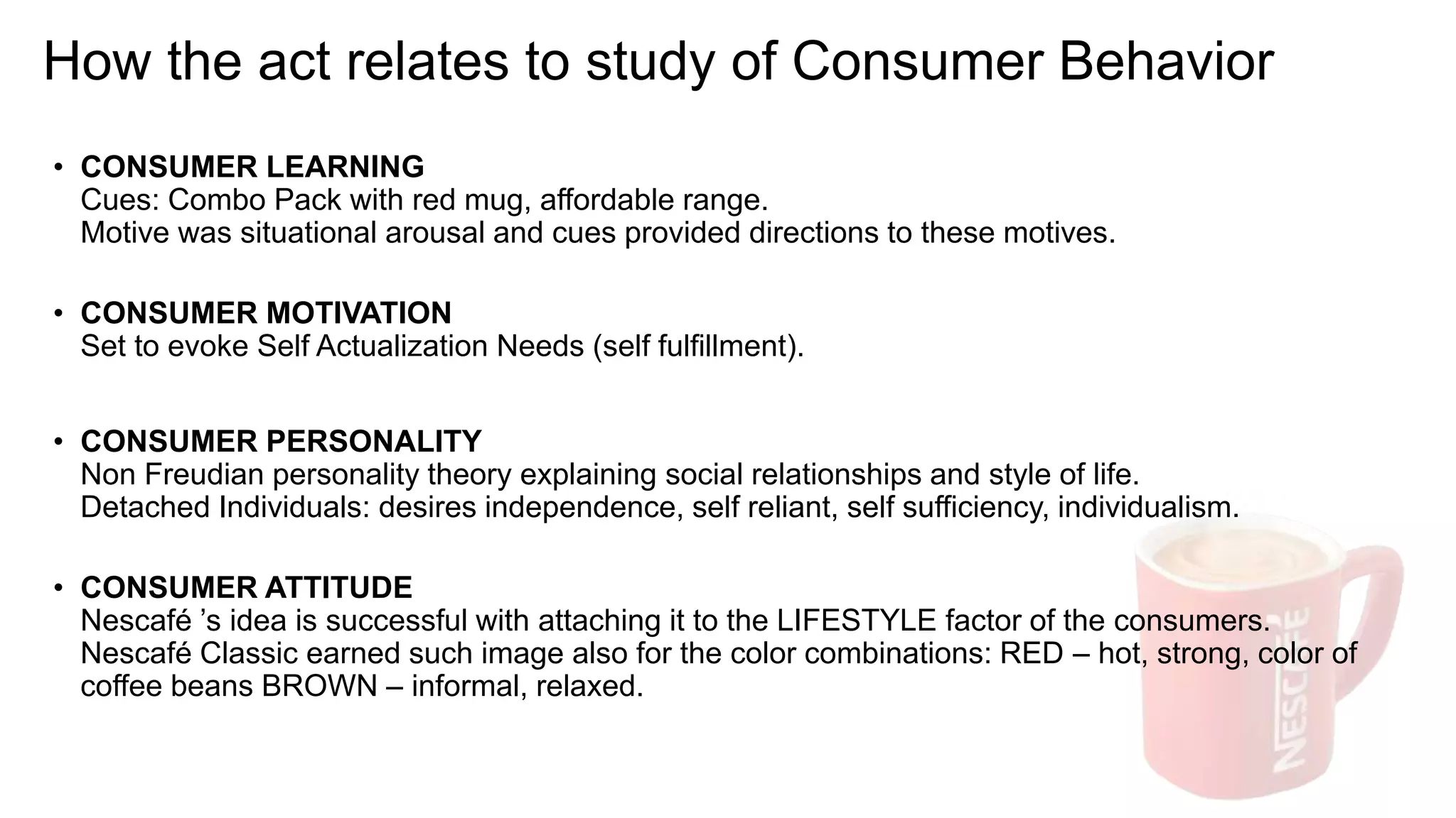Nescafe instant coffee - Consumption culture (consumer behaviour) | PPTX