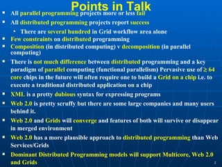 Linking Programming models between Grids, Web 2.0 and Multicore | PPT