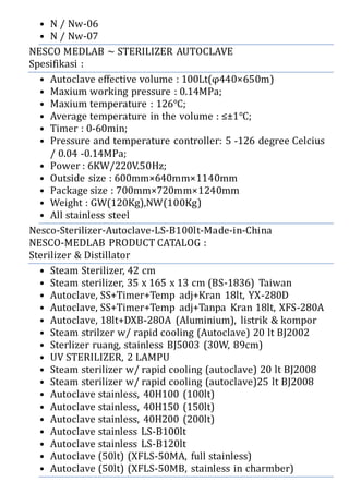 Nesco medlab produk katalog | DOCX