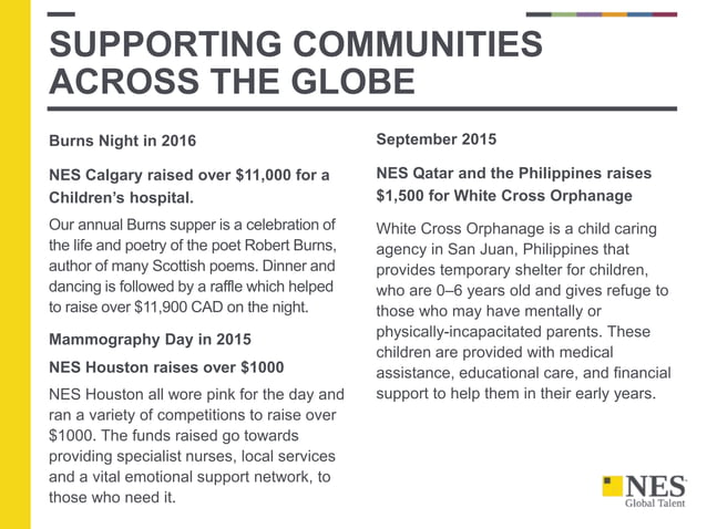 NES Global Talent Overview 2016 | PPT