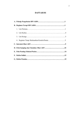 Rangkuman Poin Konseling dan Guideline Pengobatan HIV AIDS | PDF