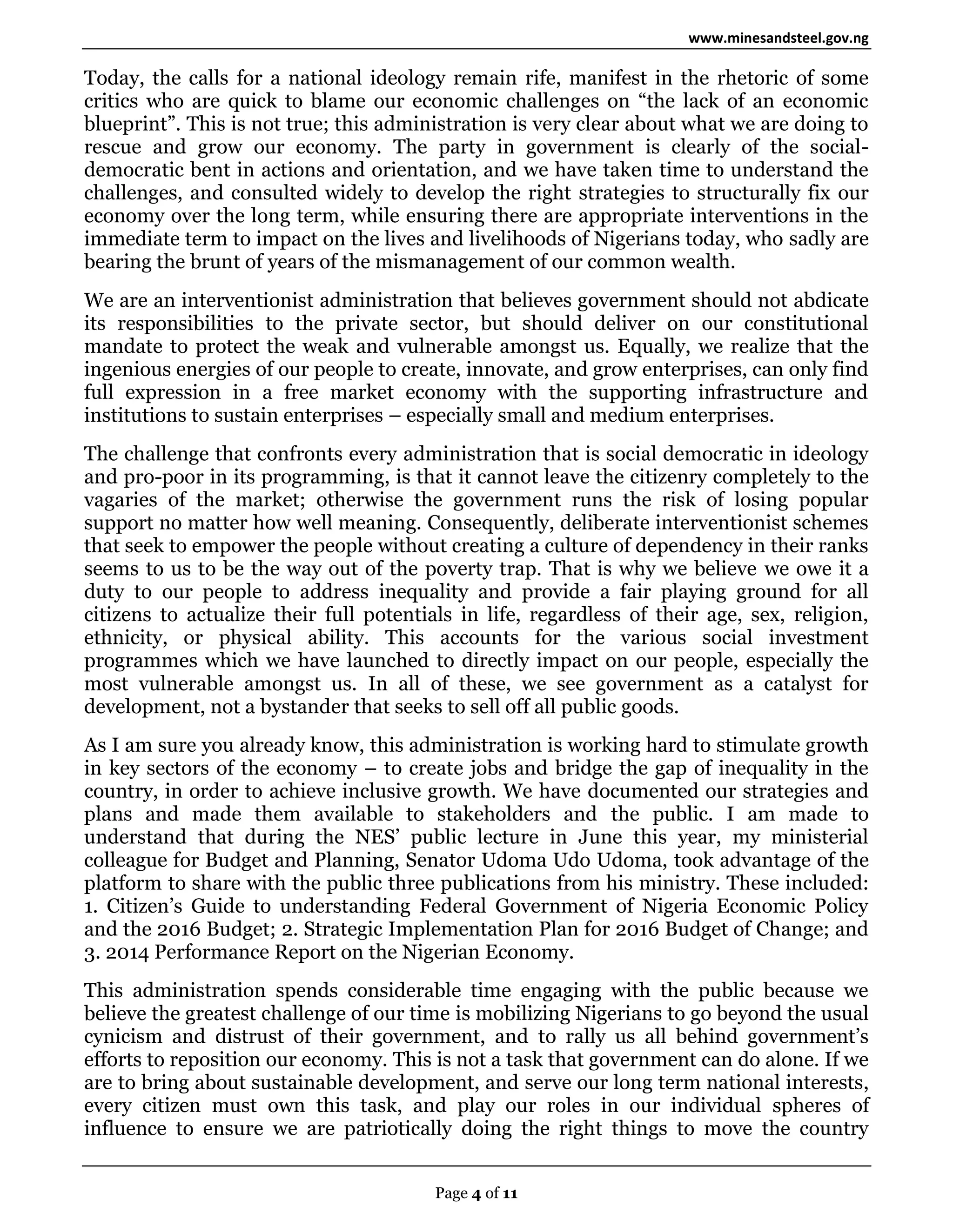 DIVERSIFICATION OF THE NIGERIAN ECONOMY; THE CASE FOR SOLID MINERALS | PDF