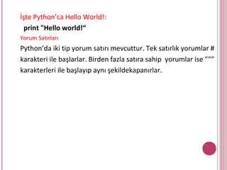 Phyton Programlama Dili | PPT