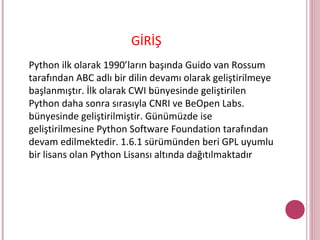 Phyton Programlama Dili | PPT