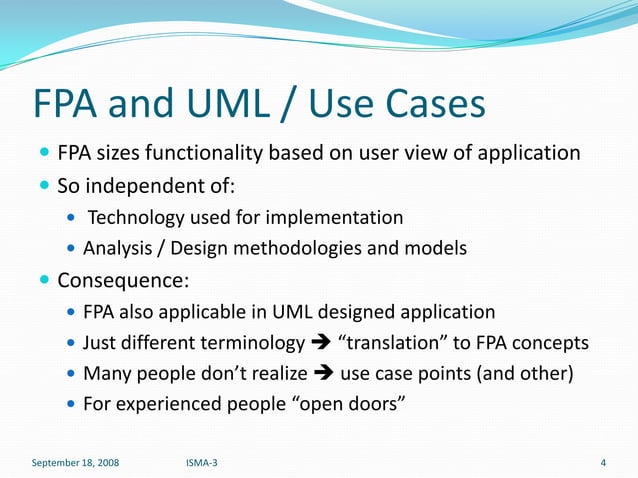 FPA applied to UML and Use Cases | PPT