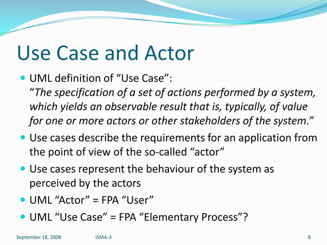 FPA applied to UML and Use Cases | PPT