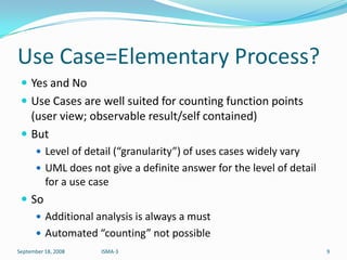 FPA applied to UML and Use Cases | PPT