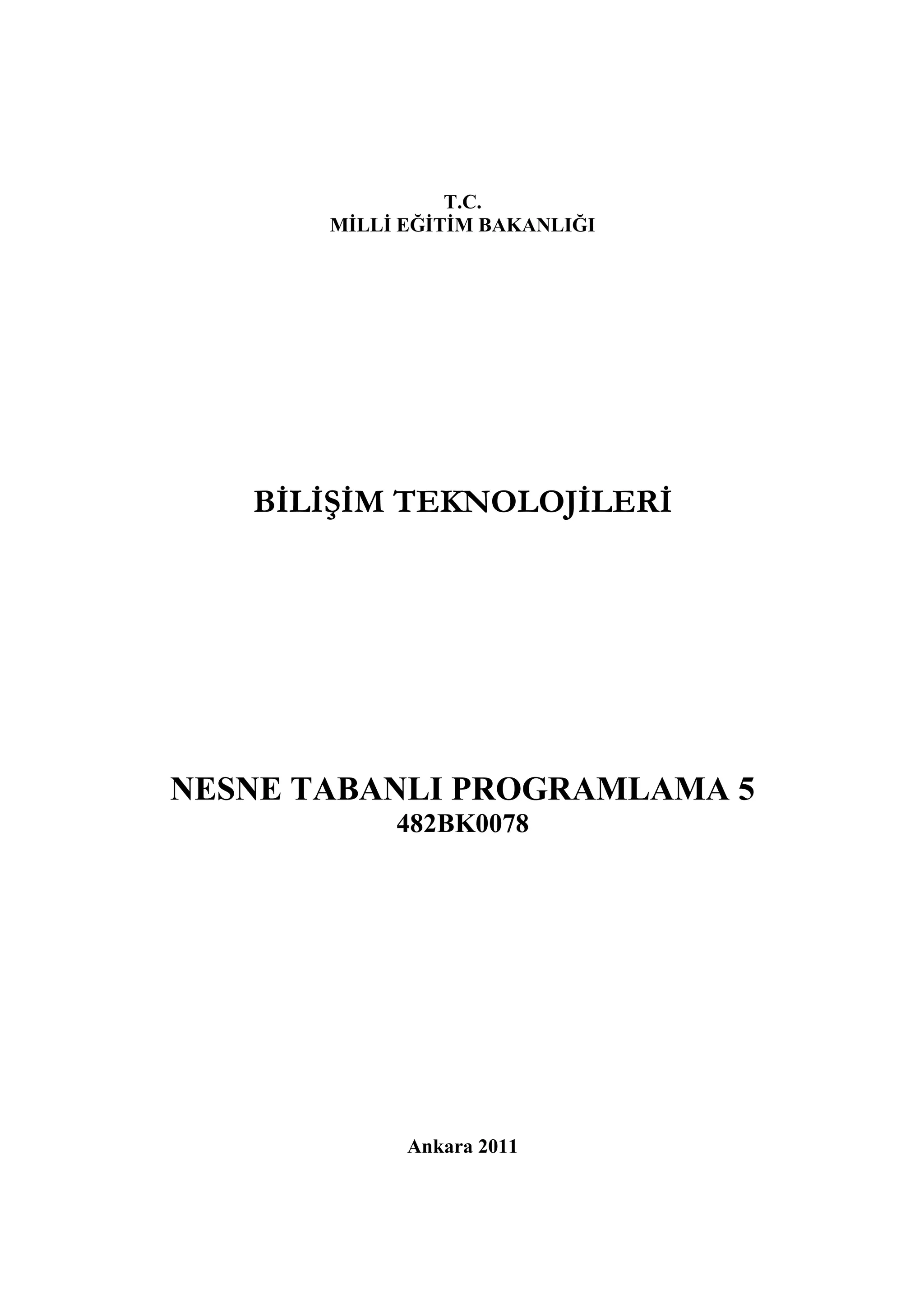 Nesne tabanlı programlama 5 | PDF