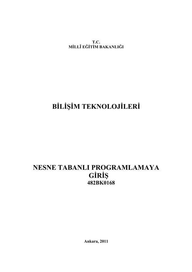 Nesne tabanlı programlamaya giriş | PDF
