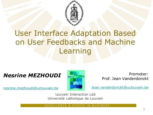 User Interface Adaptation Based On User Feedback And Machine Learning