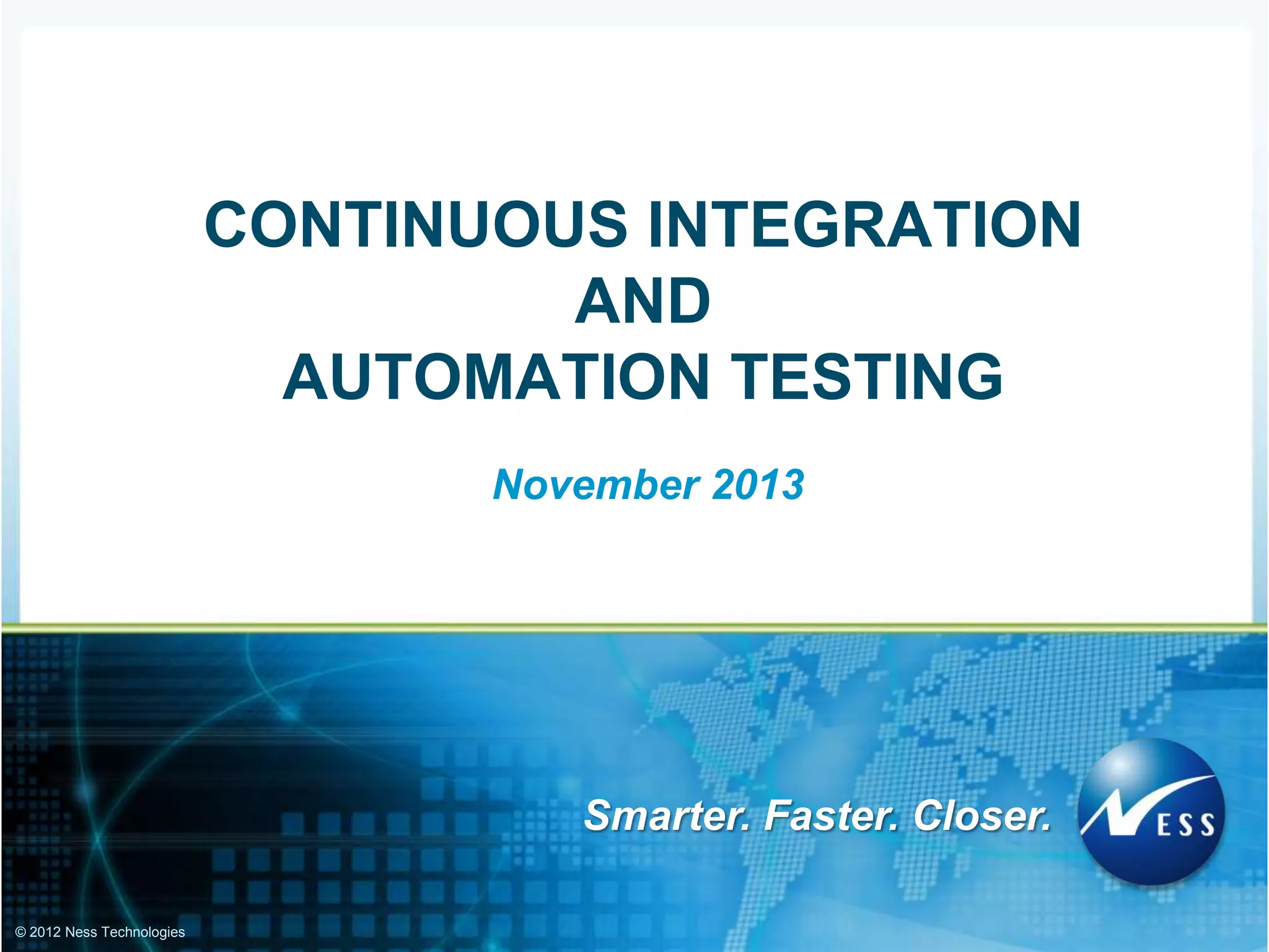 Test Automation And Continuous Integration Ppt