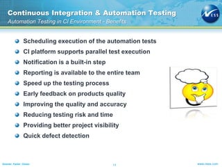 Test Automation and Continuous Integration | PPTX | Computer Software ...