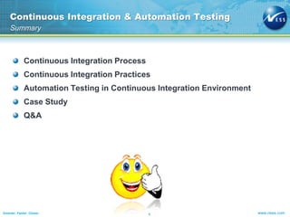 Test Automation and Continuous Integration | PPTX | Computer Software ...