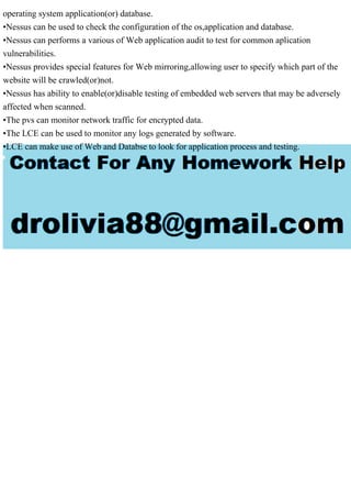 Nessus is a network security toolIn a pragraph describe how it is .pdf