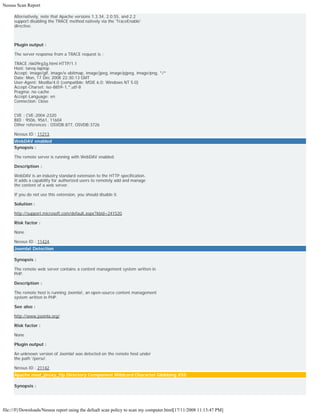 Nessus scan report using the defualt scan policy - Tareq Hanaysha | PDF