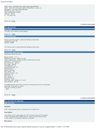 Nessus scan report using the defualt scan policy - Tareq Hanaysha | PDF