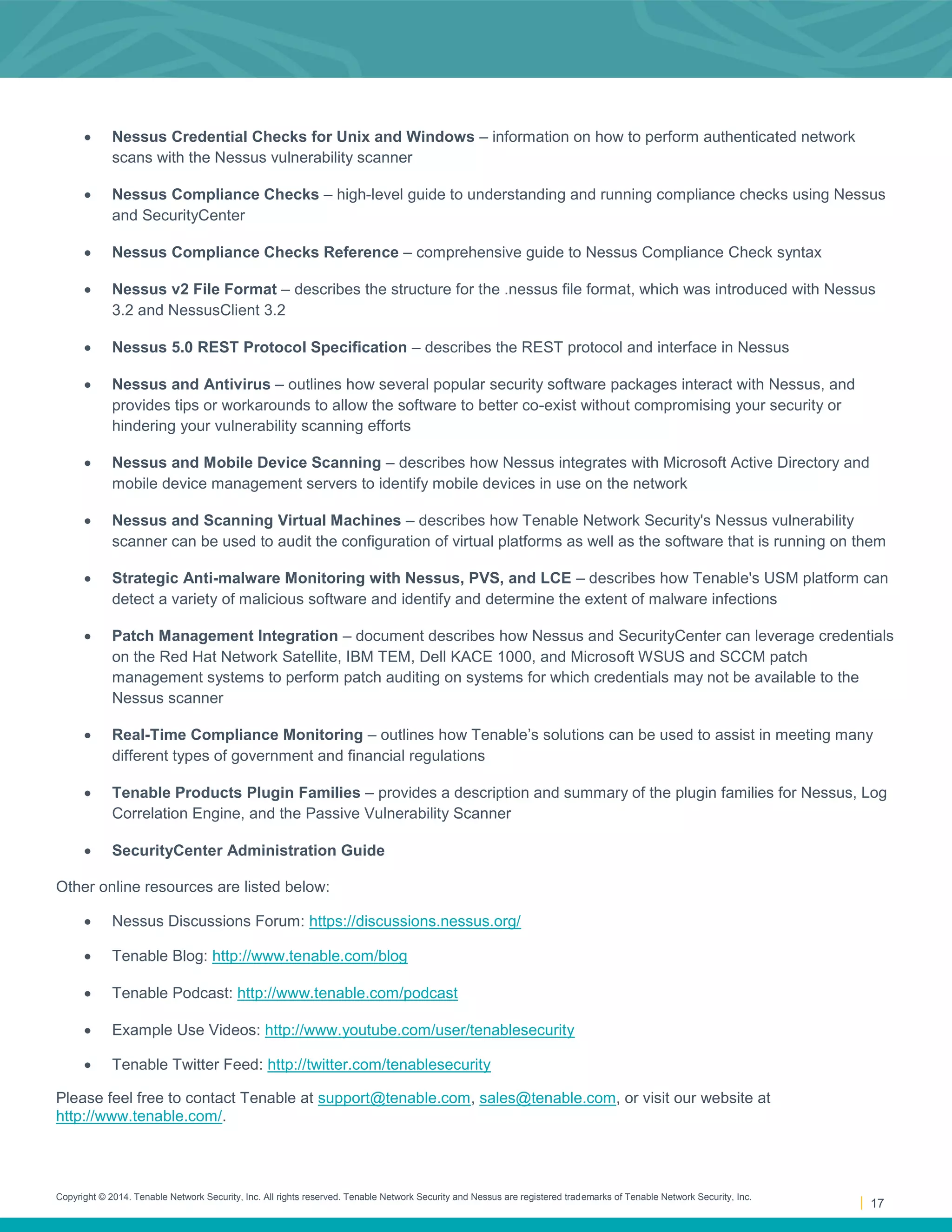 Nessus V6 Commandlinereference Pdf Operating Systems Computer