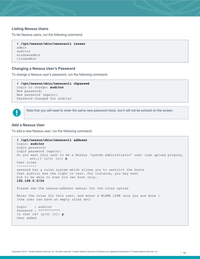 Nessus v6 command_line_reference | PDF | Operating Systems | Computer Software and Applications