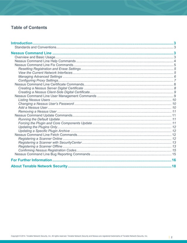 Nessus v6 command_line_reference | PDF | Operating Systems | Computer Software and Applications
