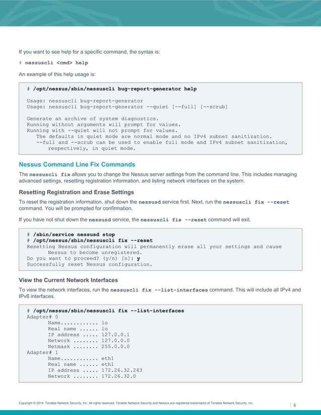 Nessus v6 command_line_reference | PDF | Operating Systems | Computer Software and Applications