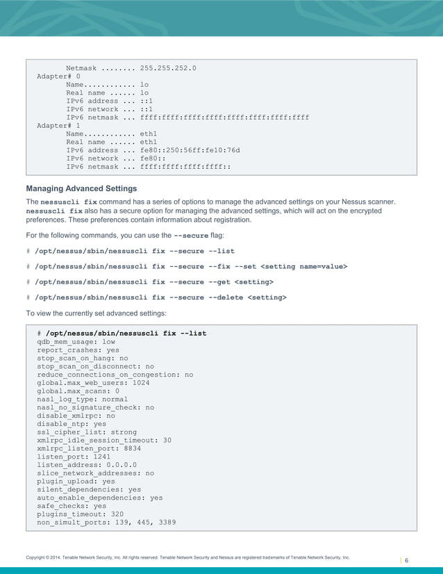Nessus v6 command_line_reference | PDF | Operating Systems | Computer Software and Applications